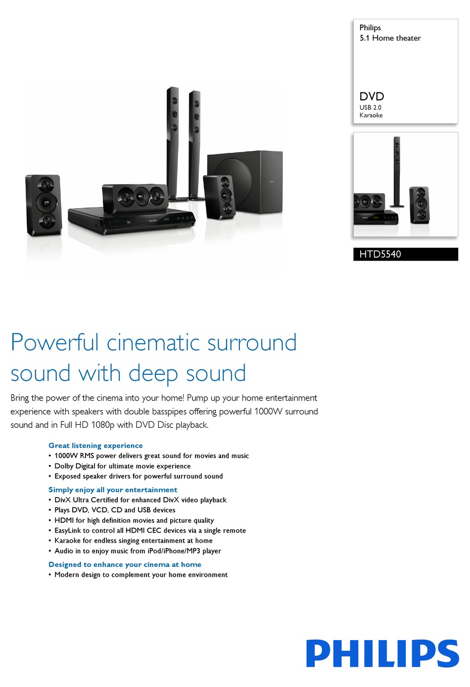 PHILIPS HTD5540/94 QUICK MANUAL Pdf Download | ManualsLib