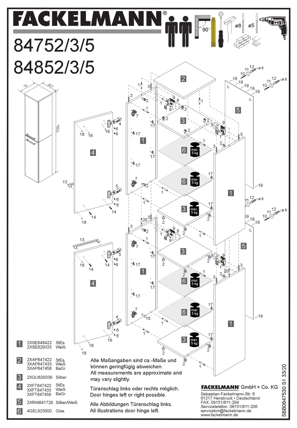 FACKELMANN LIMA 84752 INSTRUCTIONS FOR MOUNTING AND USE Pdf Download ...