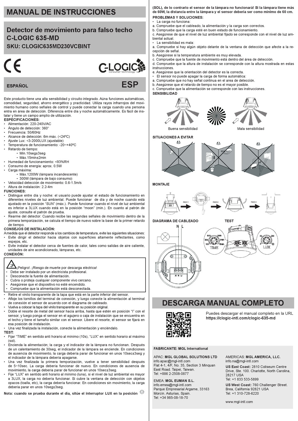 C-LOGIC 635-MD INSTRUCTION MANUAL Pdf Download | ManualsLib