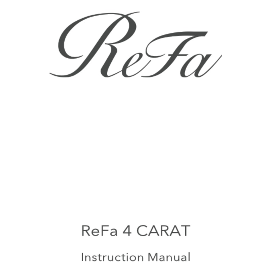 REFA 4 CARAT INSTRUCTION MANUAL Pdf Download | ManualsLib