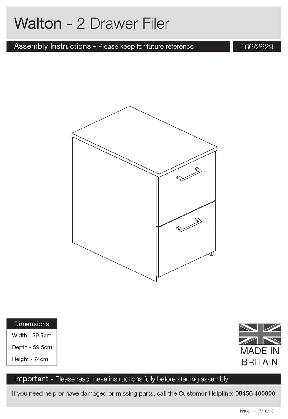 ARGOS WALTON 166/2629 ASSEMBLY INSTRUCTIONS MANUAL Pdf Download ...