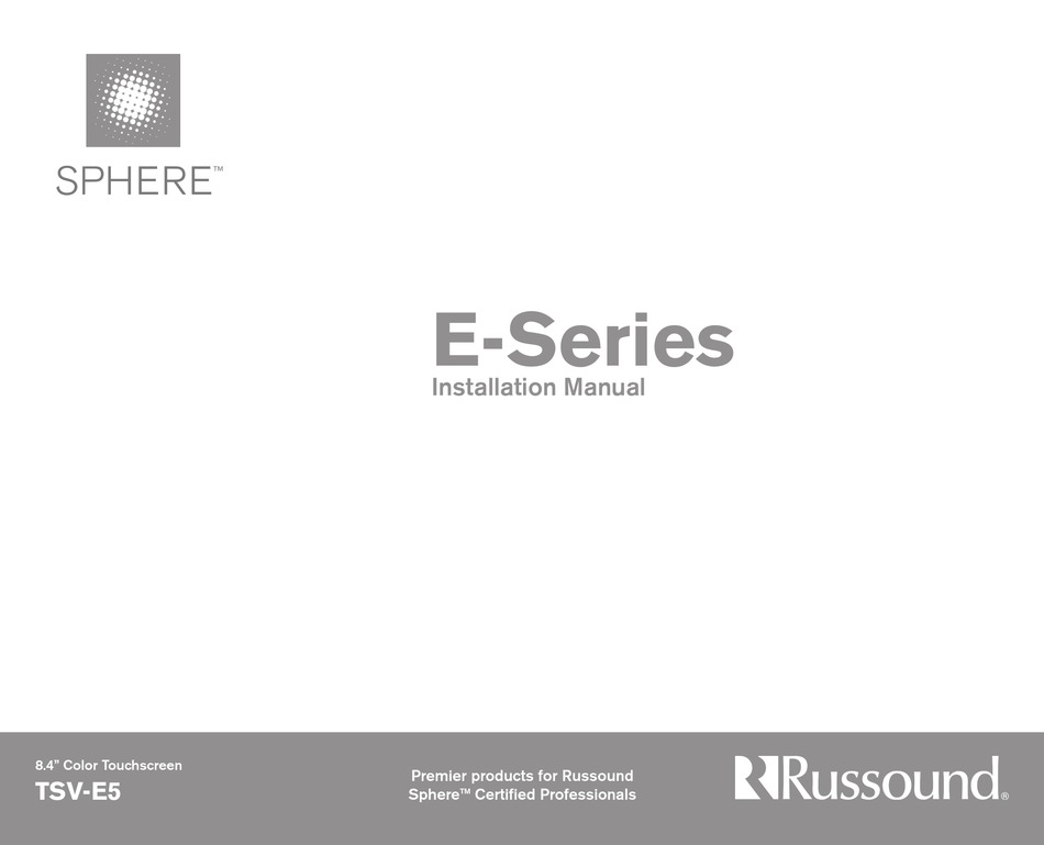RUSSOUND SPHERE E SERIES INSTALLATION MANUAL Pdf Download | ManualsLib