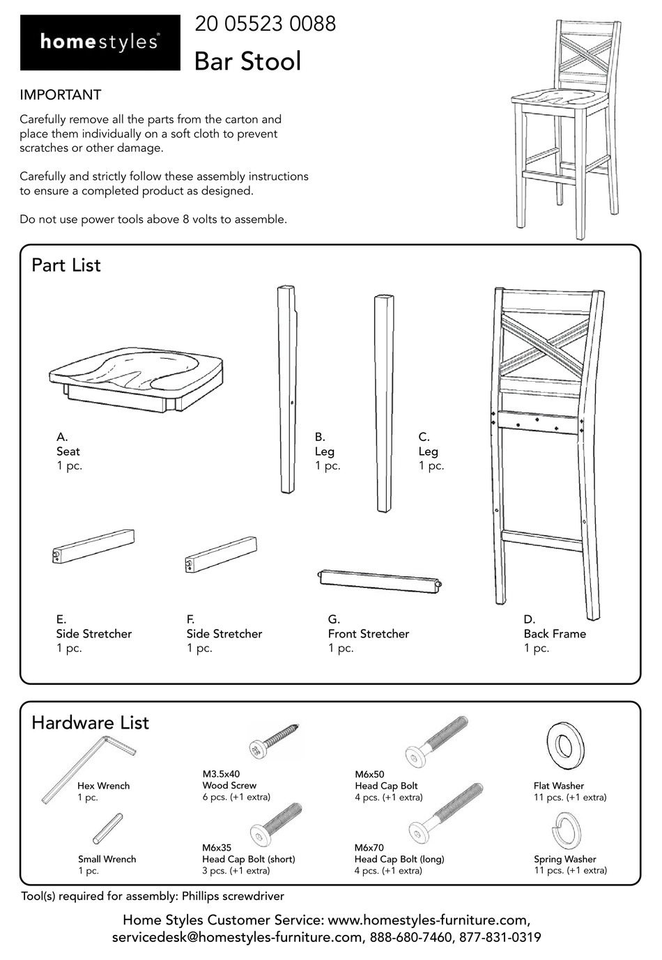 HOME STYLES 20 05523 0088 ASSEMBLY INSTRUCTIONS Pdf Download | ManualsLib