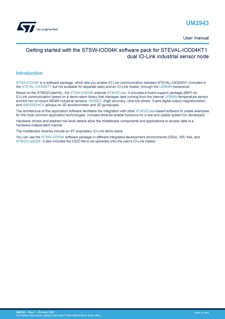 ST STEVAL-IOD04KT1 USER MANUAL Pdf Download | ManualsLib