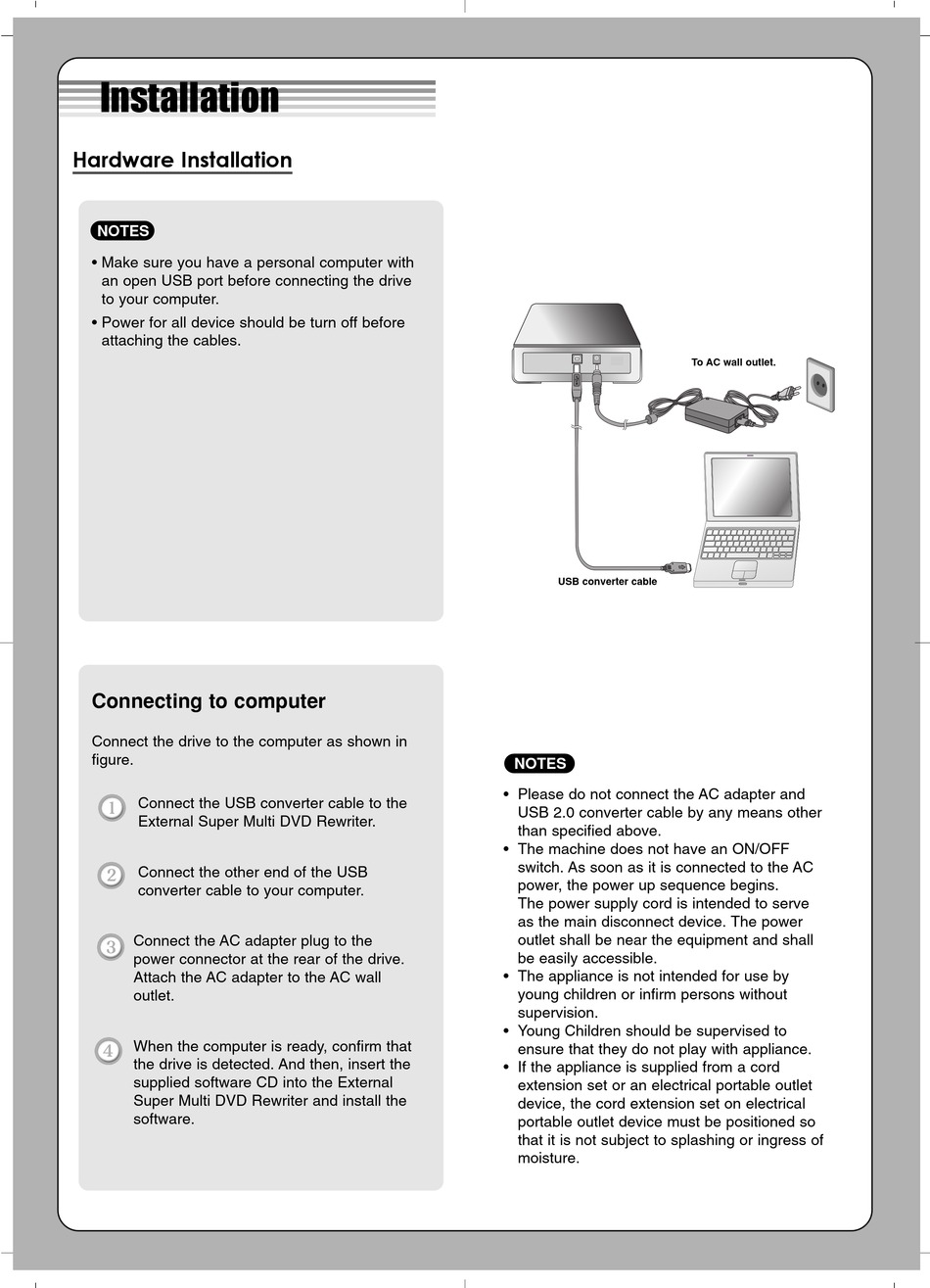 LG GSA-E30N QUICK START MANUAL Pdf Download | ManualsLib
