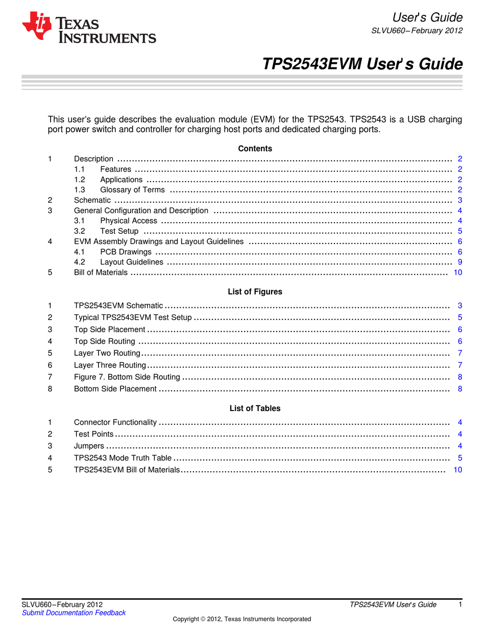 TEXAS INSTRUMENTS TPS2543EVM USER MANUAL Pdf Download | ManualsLib