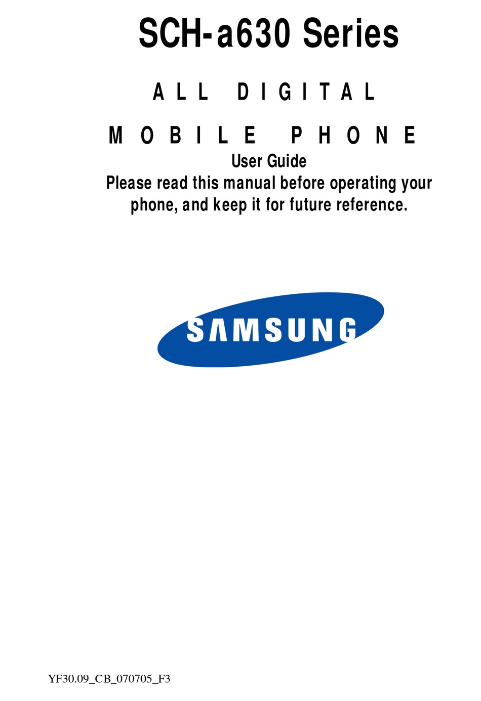 SAMSUNG SCH-A630 SERIES CELL PHONE USER MANUAL | ManualsLib