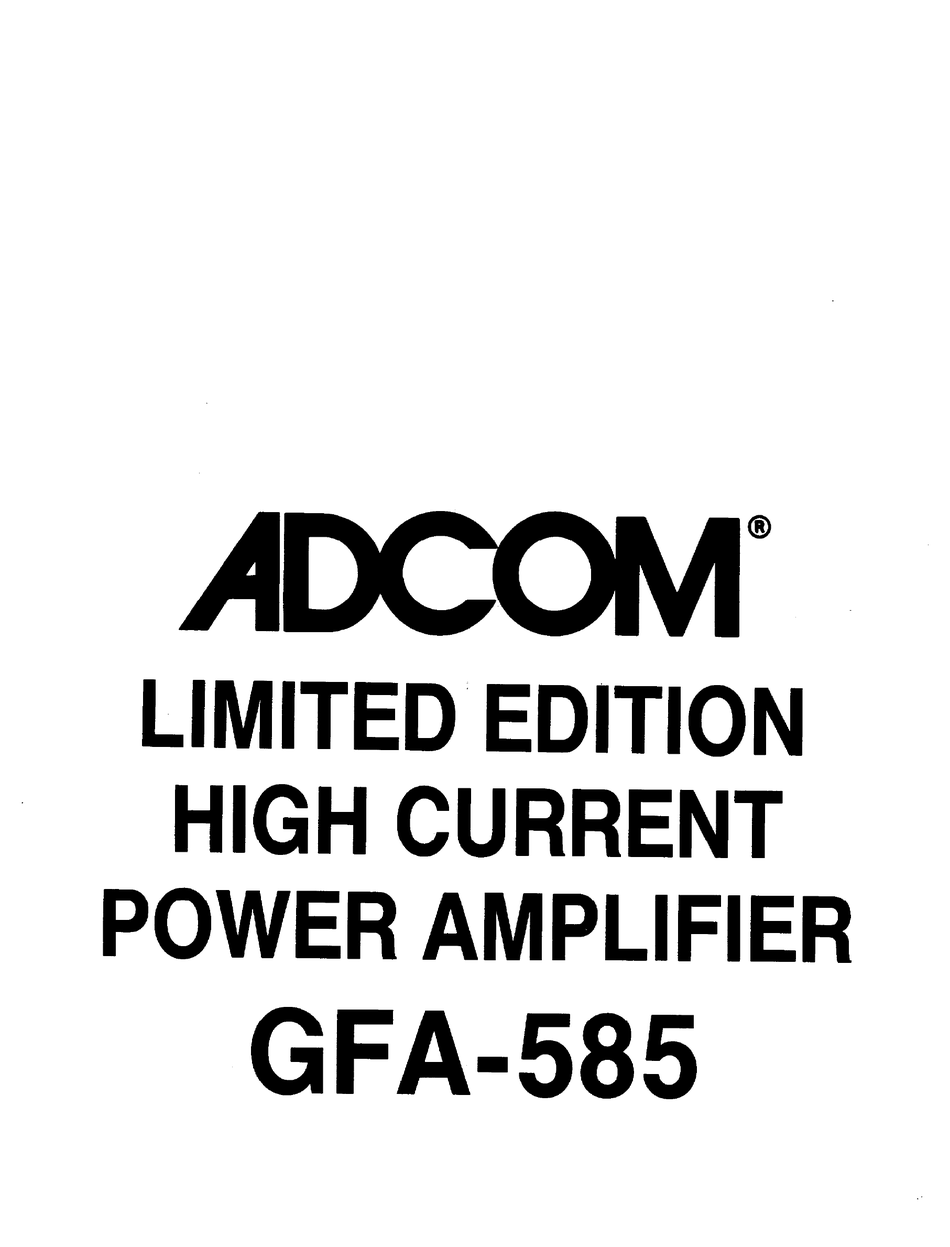ADCOM GFA 585 AMPLIFIER OWNER S MANUAL ManualsLib adcom-gfa-585-amplifier-owner-s-manual-manualslib