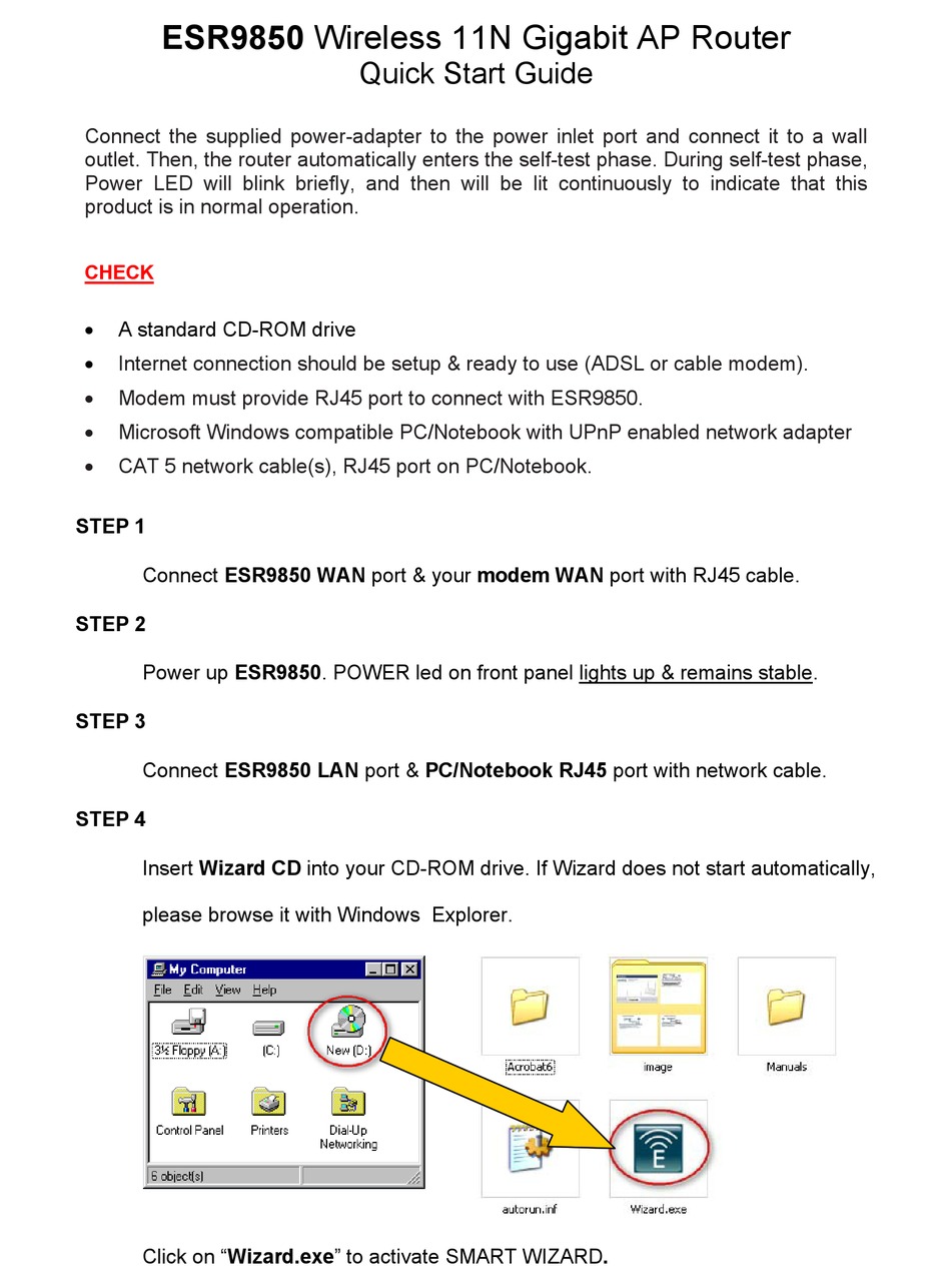 ENGENIUS ESR-9850 WIRELESS ROUTER QUICK START MANUAL | ManualsLib