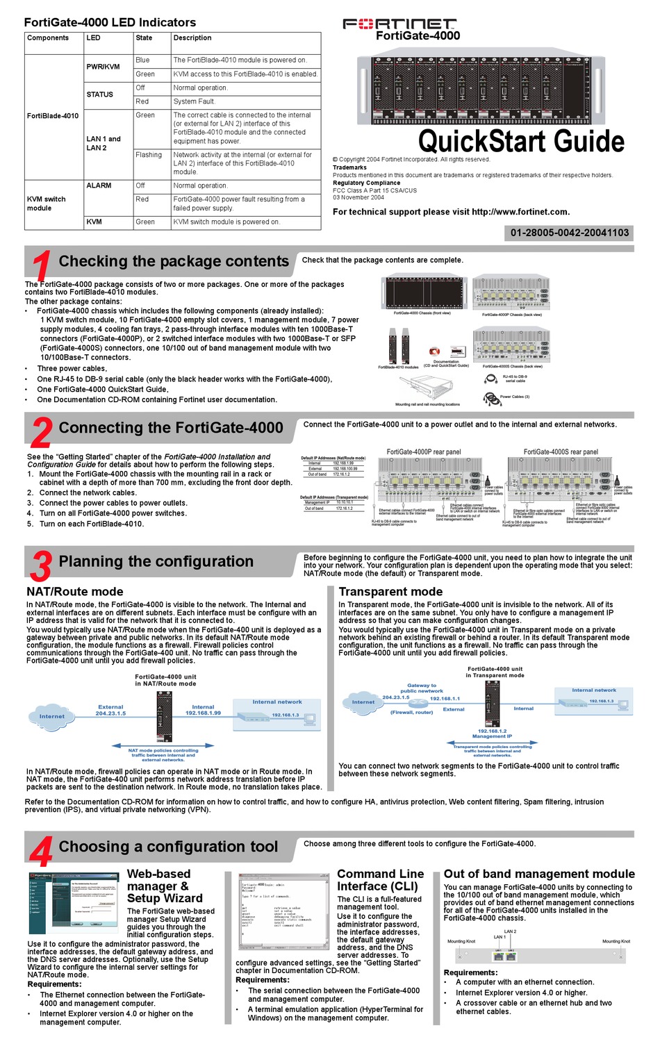 FORTINET FORTIGATE FORTIGATE-4000 FIREWALL QUICK START MANUAL | ManualsLib