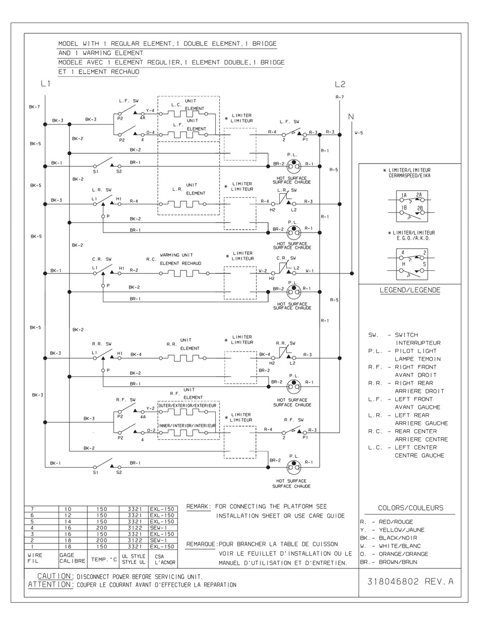 FRIGIDAIRE GALLERY SERIES GLEC36S8CS COOKTOP WIRING DIAGRAM | ManualsLib