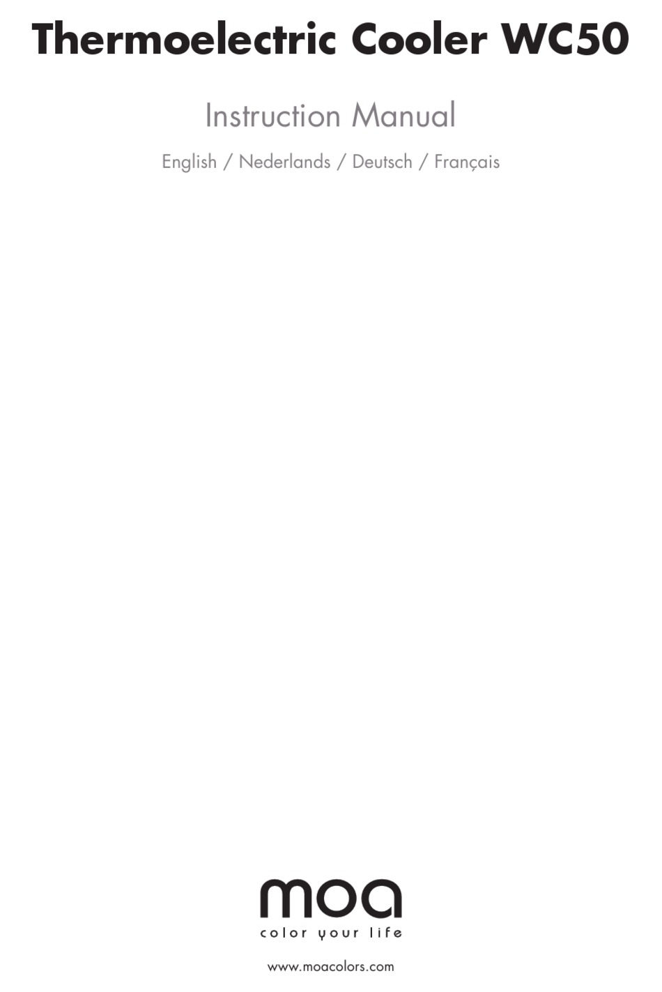 MOA WC50 INSTRUCTION MANUAL Pdf Download | ManualsLib