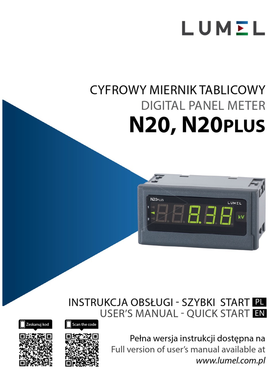 LUMEL N20 USER MANUAL QUICK START Pdf Download ManualsLib