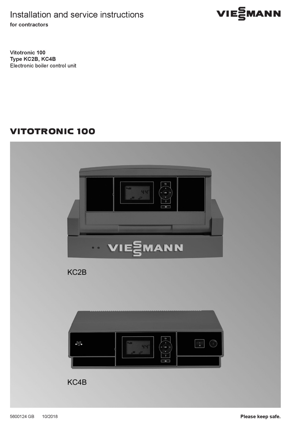 viessmann-vitotronic-100-installation-and-service-instructions-manual