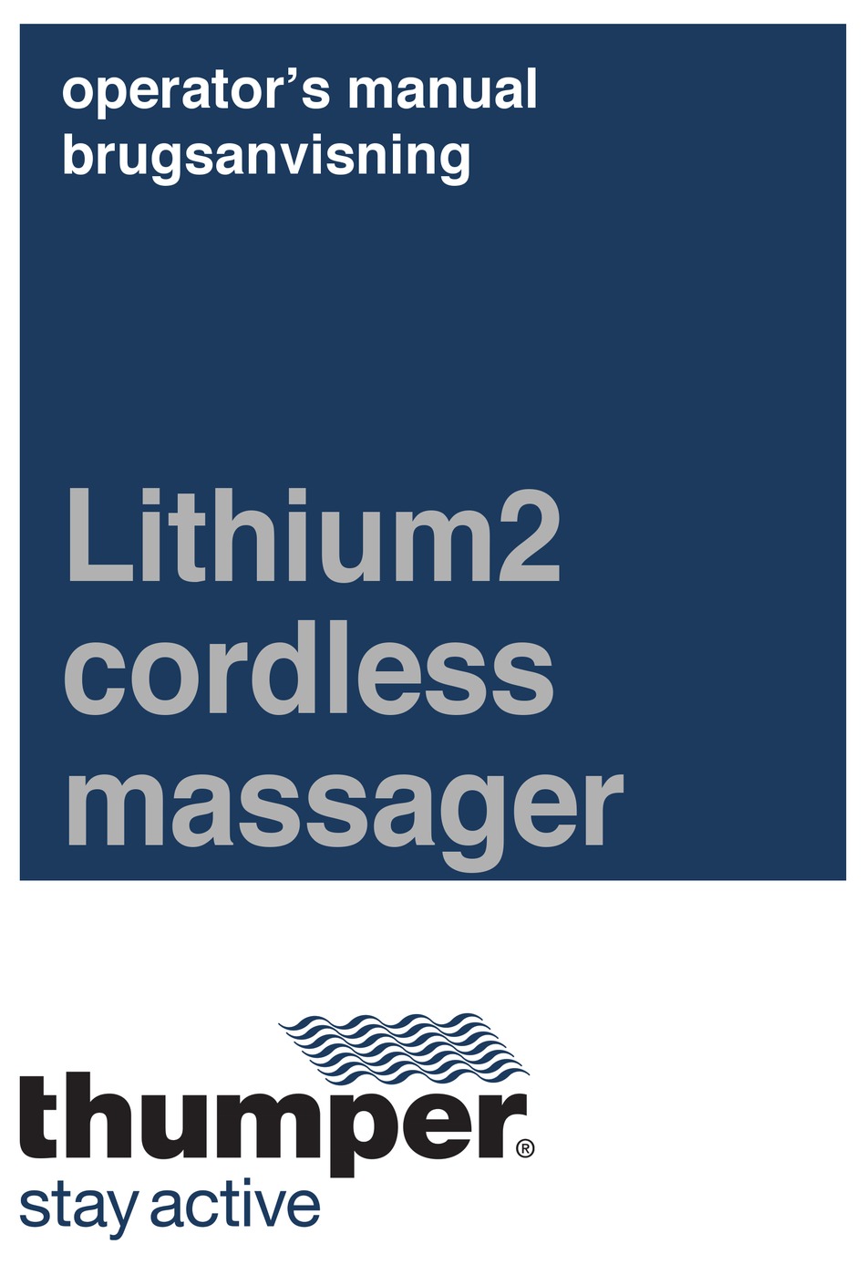 Thumper Lithium2 Operators Manual Pdf Download Manualslib