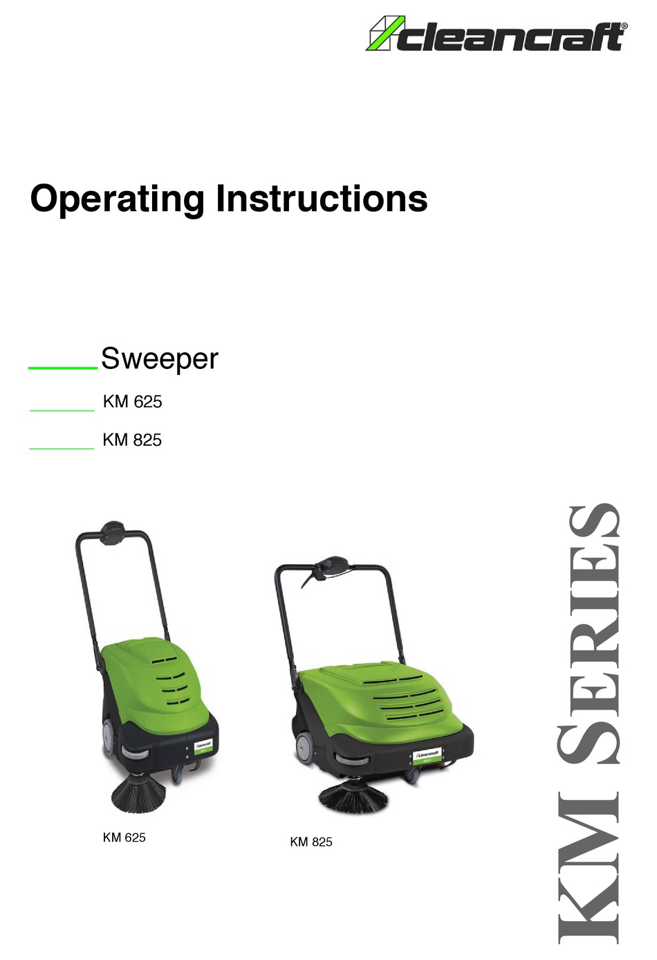 CLEANCRAFT KM 625 OPERATING INSTRUCTIONS MANUAL Pdf Download | ManualsLib