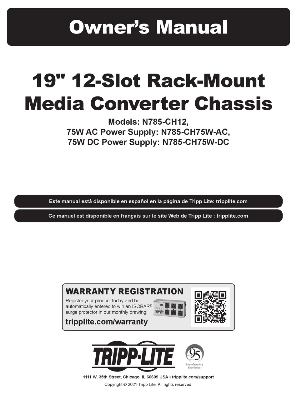 TRIPP LITE N785-CH12 OWNER'S MANUAL Pdf Download | ManualsLib