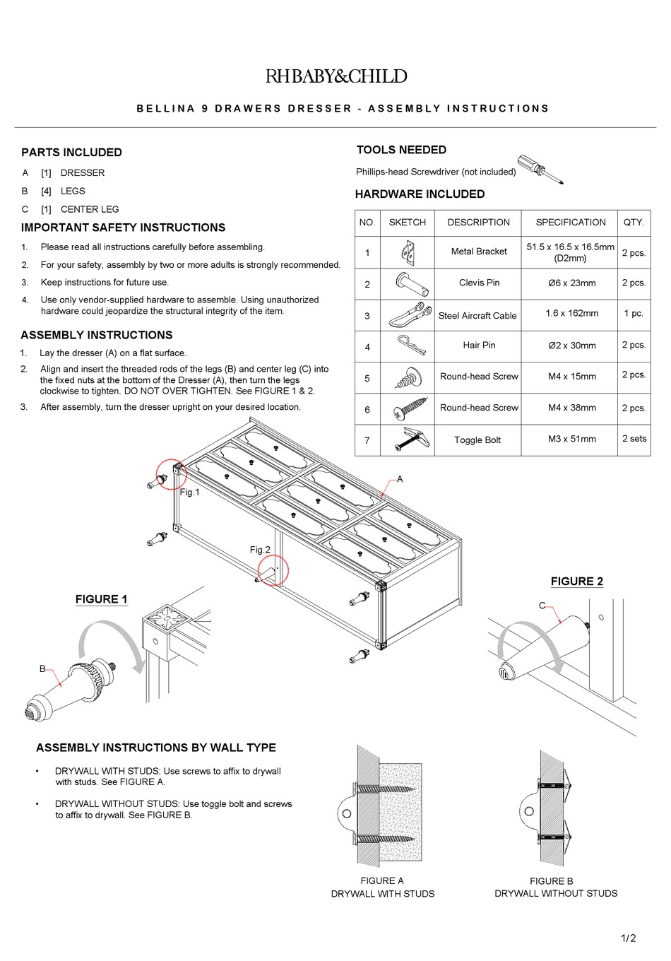RH BABY&CHILD BELLINDA ASSEMBLY INSTRUCTIONS Pdf Download | ManualsLib