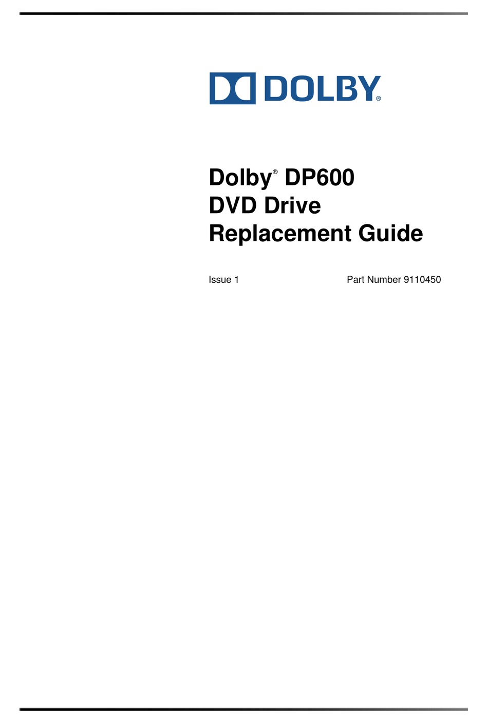 DOLBY LABORATORIES DP600 REPLACEMENT MANUAL Pdf Download | ManualsLib