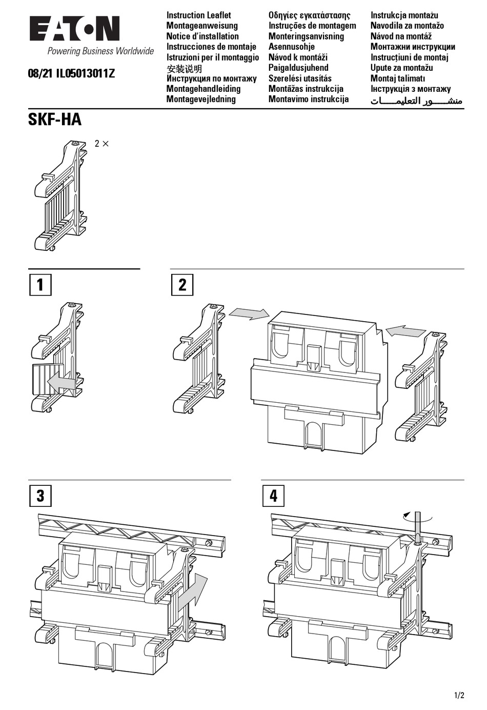 EATON SKF-HA INSTRUCTION LEAFLET Pdf Download | ManualsLib