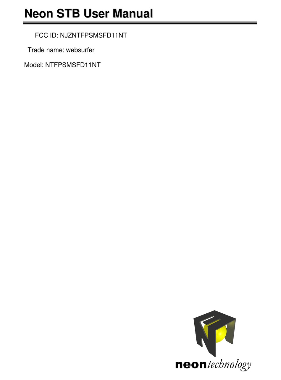 NEON NTFPSMSFD11NT USER MANUAL Pdf Download | ManualsLib