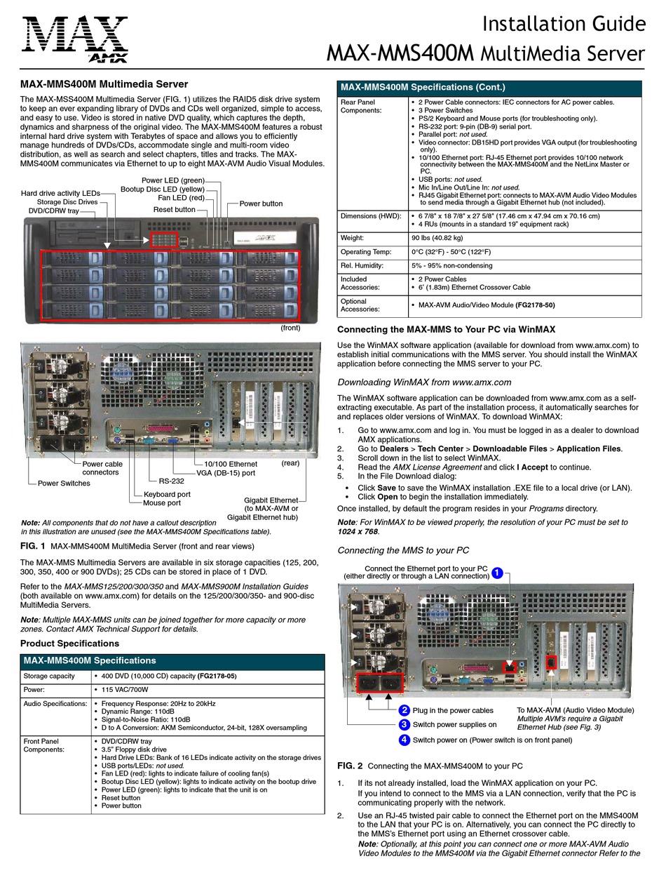 AMX MAX MMS400M INSTALLATION MANUAL Pdf Download ManualsLib amx-max-mms400m-installation-manual-pdf-download-manualslib