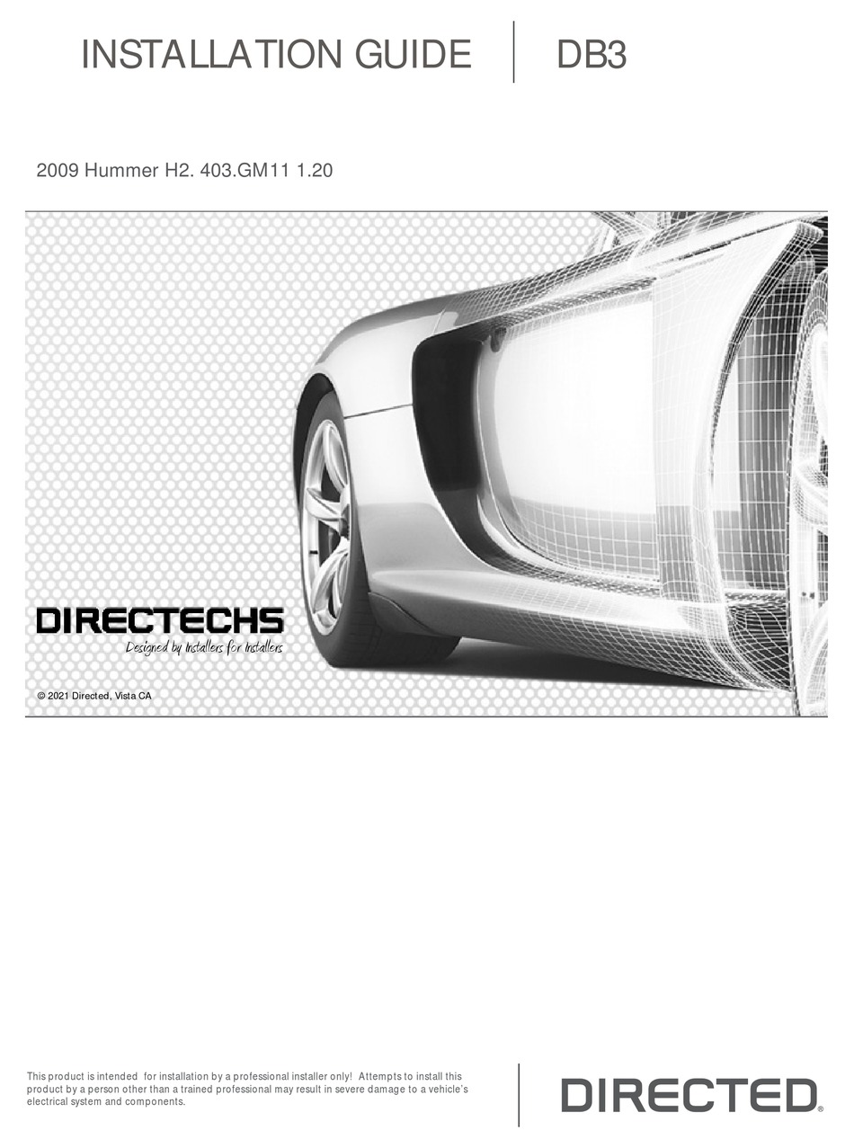 DIRECTED DIRECTECHS DB3 INSTALLATION MANUAL Pdf Download | ManualsLib