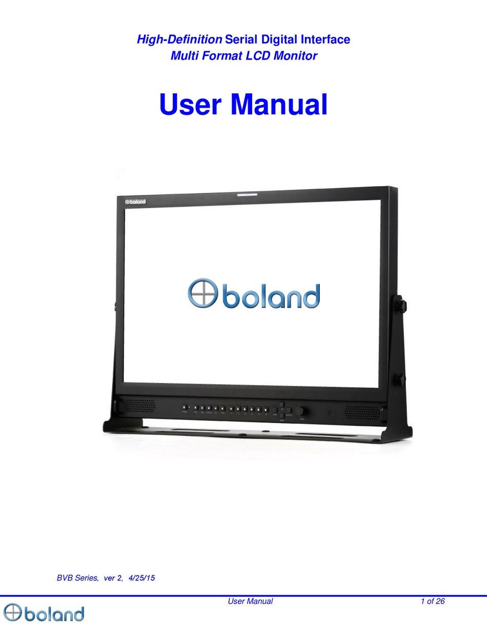 BOLAND BVB SERIES USER MANUAL Pdf Download | ManualsLib