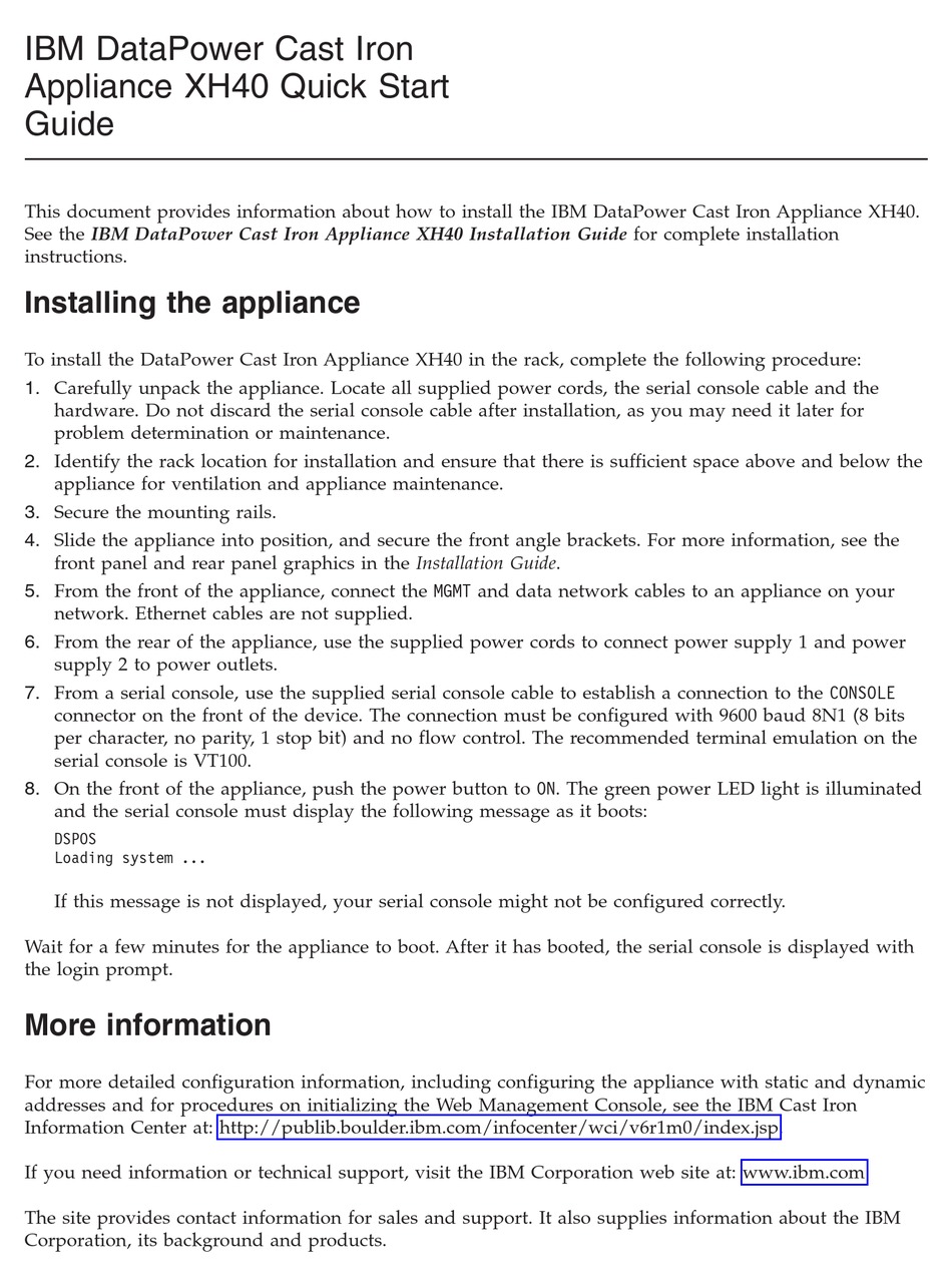 IBM DATAPOWER XH40 QUICK START MANUAL Pdf Download | ManualsLib
