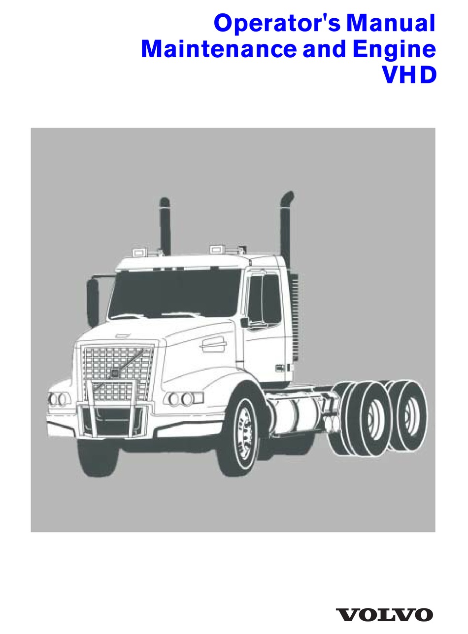 VOLVO VHD 2001 OPERATOR'S MANUAL Pdf Download | ManualsLib