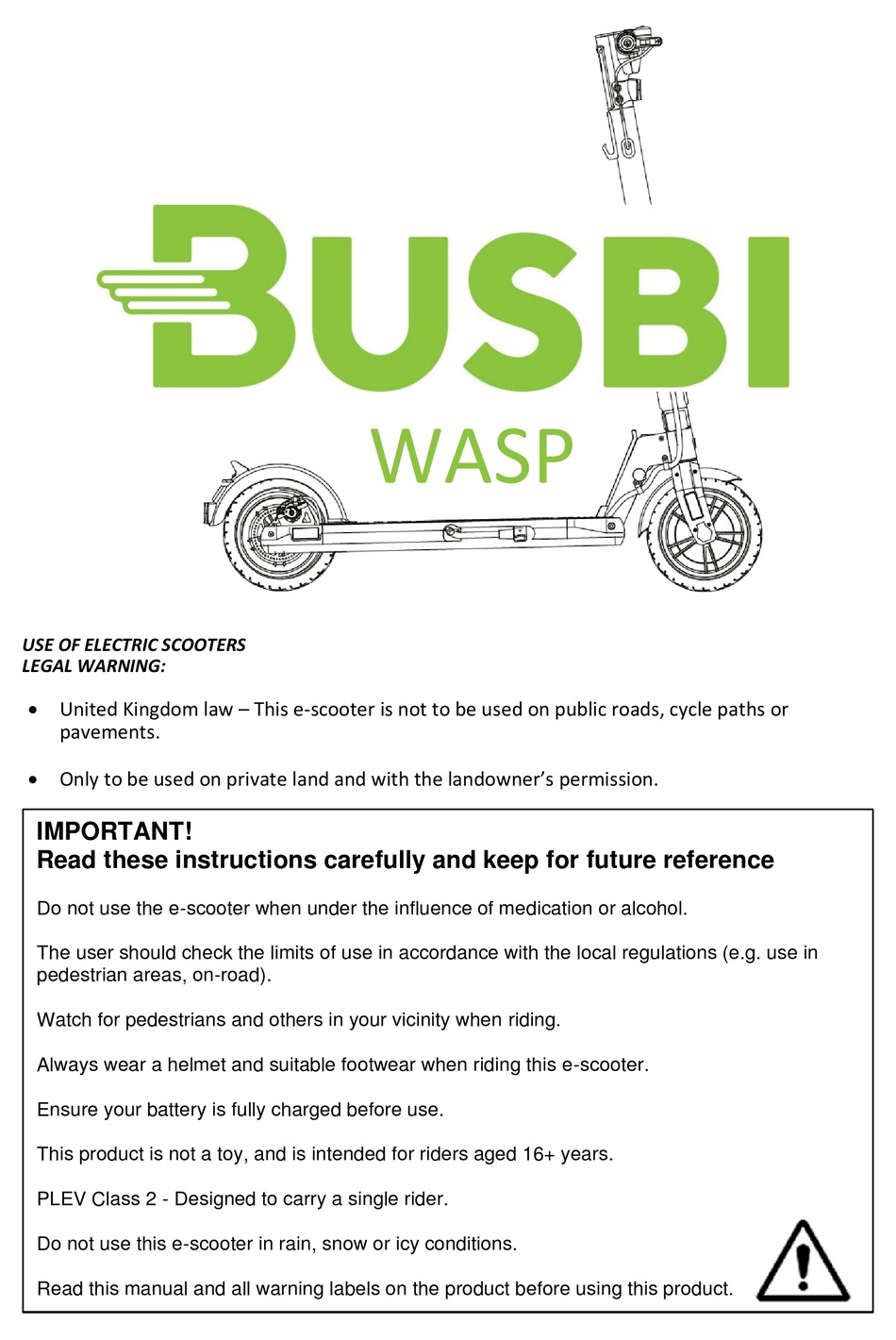 BUSBI WASP MANUAL Pdf Download | ManualsLib