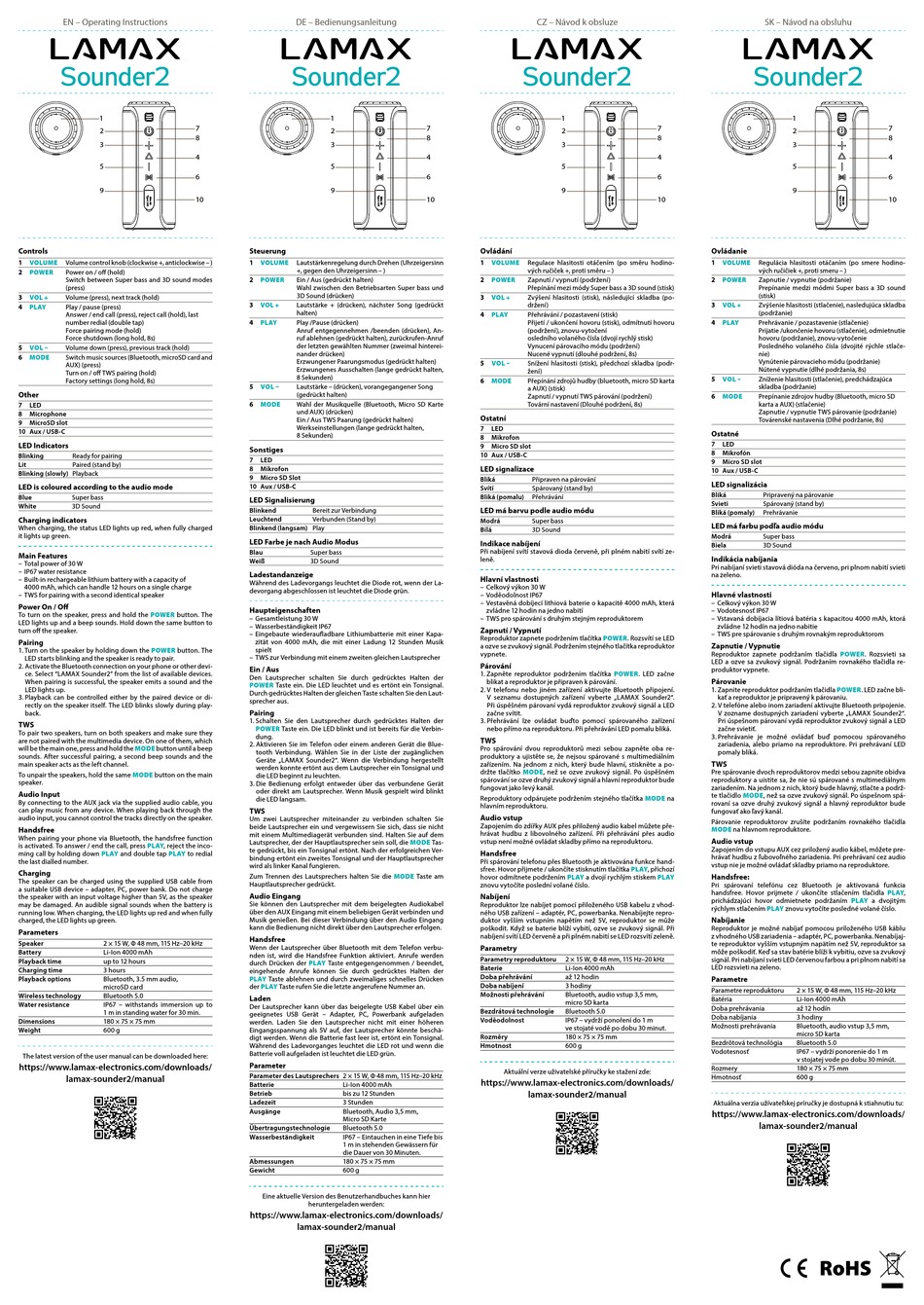 LAMAX SOUNDER2 OPERATING INSTRUCTIONS Pdf Download | ManualsLib