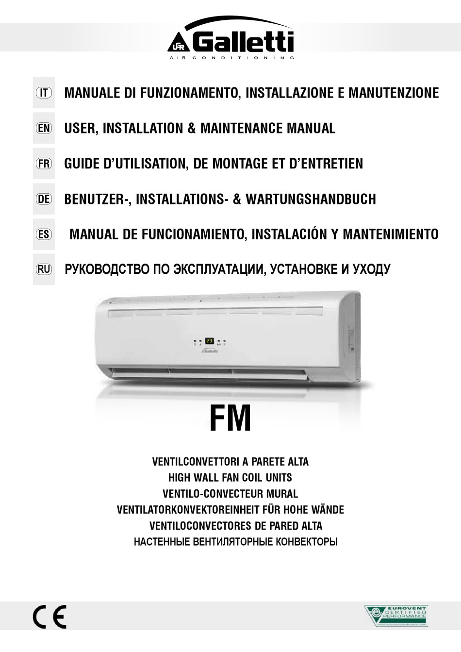 GALLETTI FM USER, INSTALLATION & MAINTENANCE MANUAL Pdf Download ...
