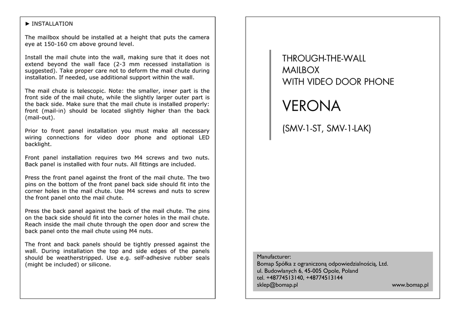 VERONA SMV-1-ST QUICK START MANUAL Pdf Download | ManualsLib