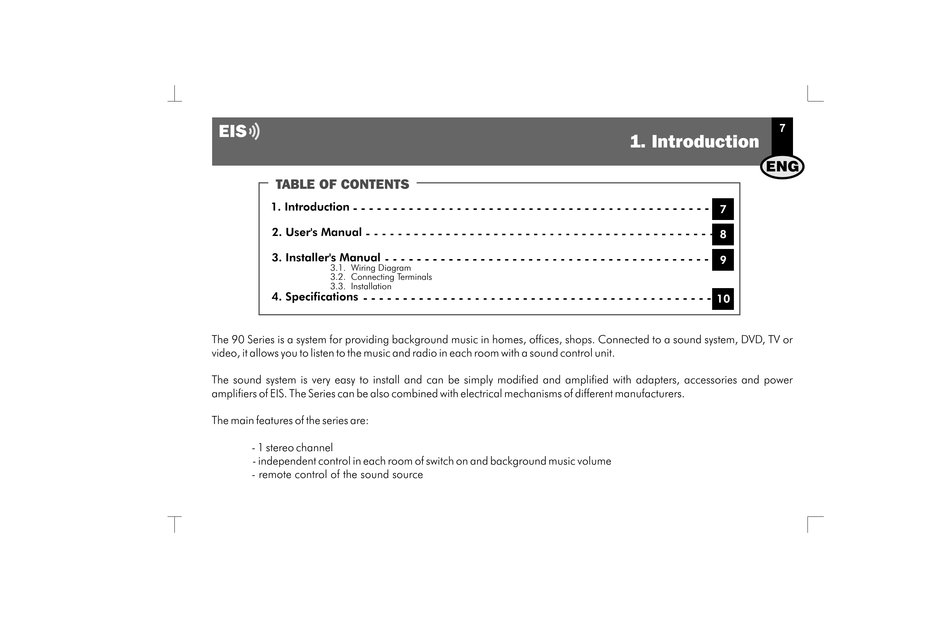 EISSOUND MULTIROOM 90 SERIES MANUAL Pdf Download | ManualsLib