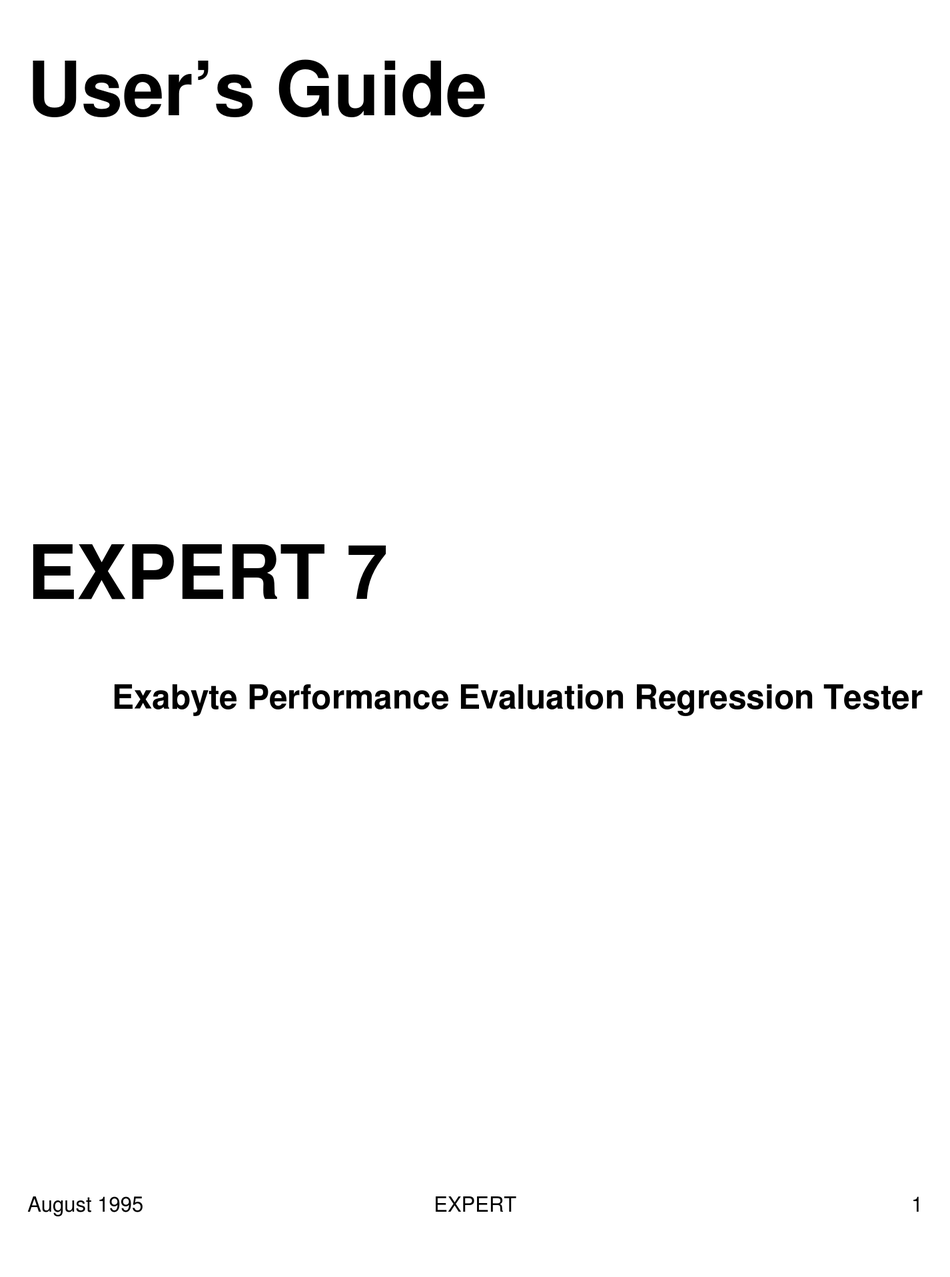 EXABYTE EXPERT 7 USER MANUAL Pdf Download | ManualsLib EXABYTE EXPERT 7 USER MANUAL Pdf Download | ManualsLib