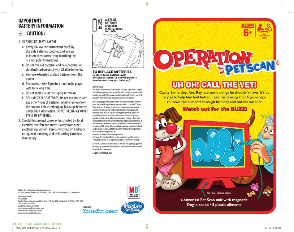 HASBRO GAMING OPERATION PET SCAN INSTRUCTIONS Pdf Download ManualsLib hasbro-gaming-operation-pet-scan-instructions-pdf-download-manualslib