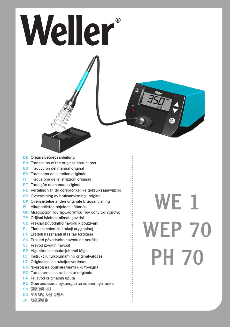 WELLER WE 1 ORIGINAL INSTRUCTIONS MANUAL Pdf Download | ManualsLib
