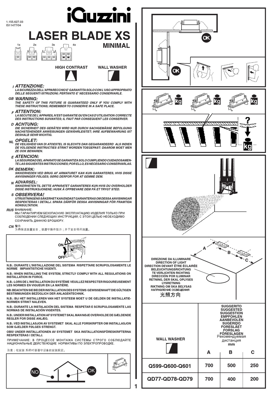 IGUZZINI LASER BLADE XS MINIMAL QUICK START MANUAL Pdf Download | ManualsLib