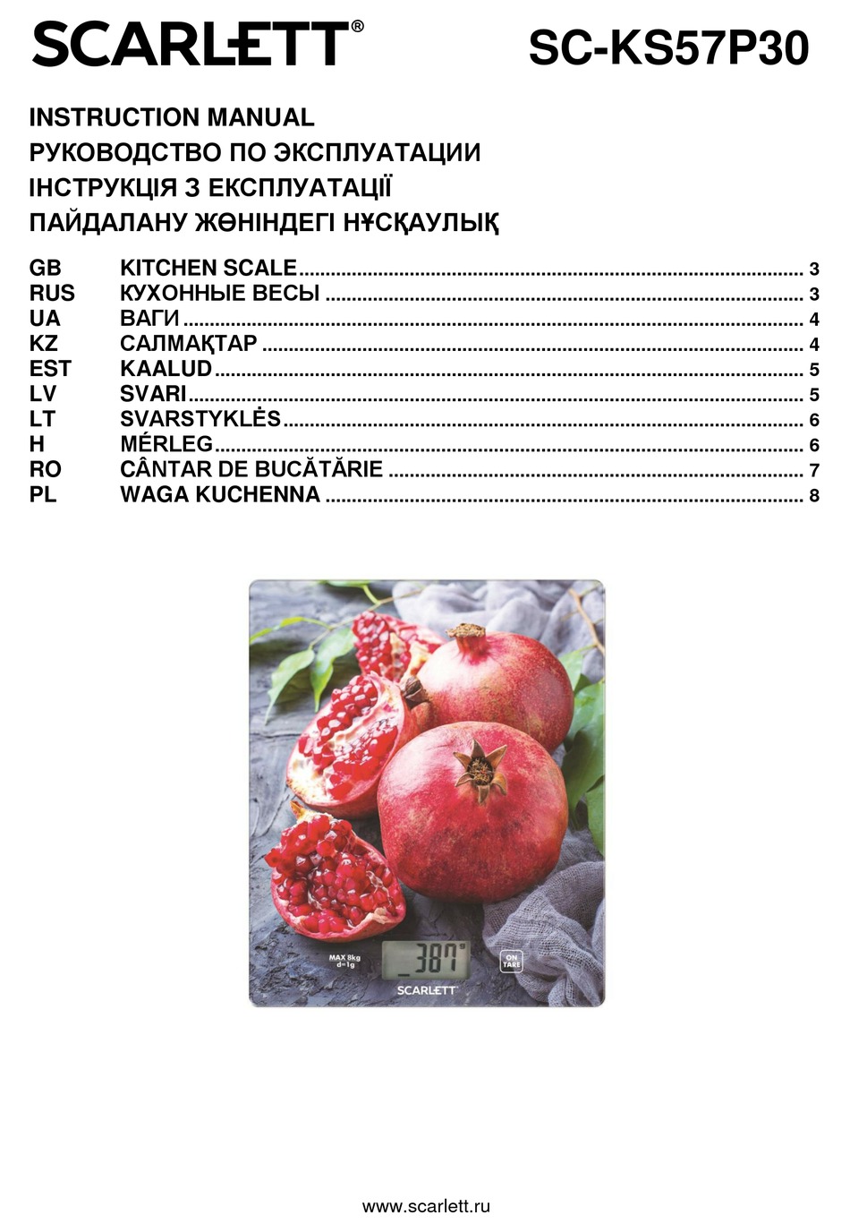 SCARLETT SC-KS57P30 INSTRUCTION MANUAL Pdf Download | ManualsLib