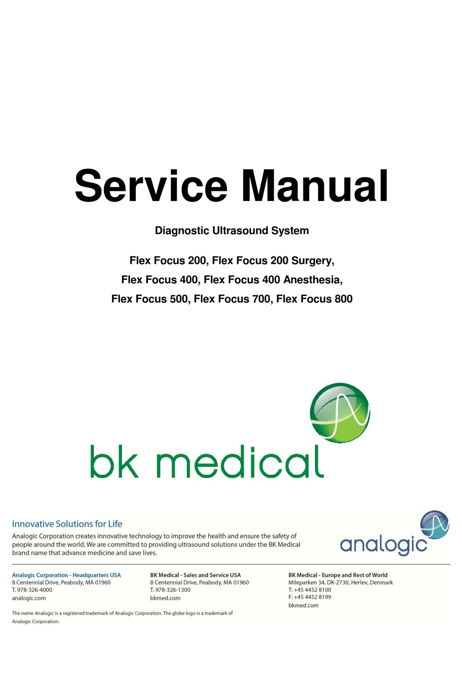 BK MEDICAL FLEX FOCUS 500 SERVICE MANUAL Pdf Download | ManualsLib