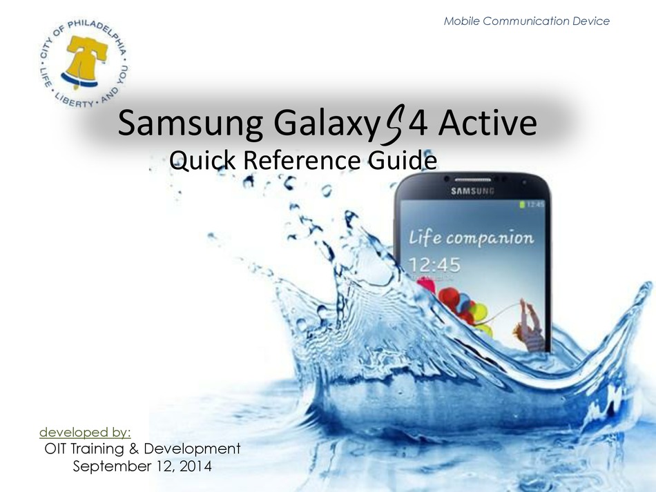 SAMSUNG GALAXY 4 ACTIVE QUICK REFERENCE MANUAL Pdf Download | ManualsLib