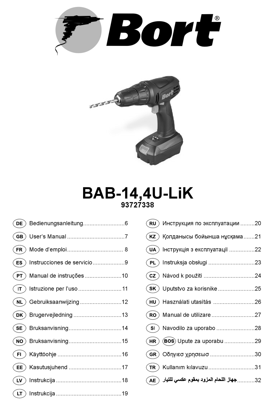 BORT BAB-14,4U-LIK USER MANUAL Pdf Download | ManualsLib