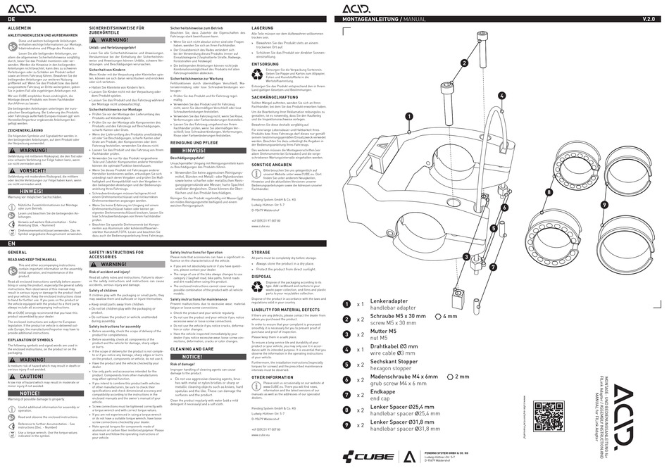 CUBE ACID FILINK 93472 MANUAL Pdf Download | ManualsLib