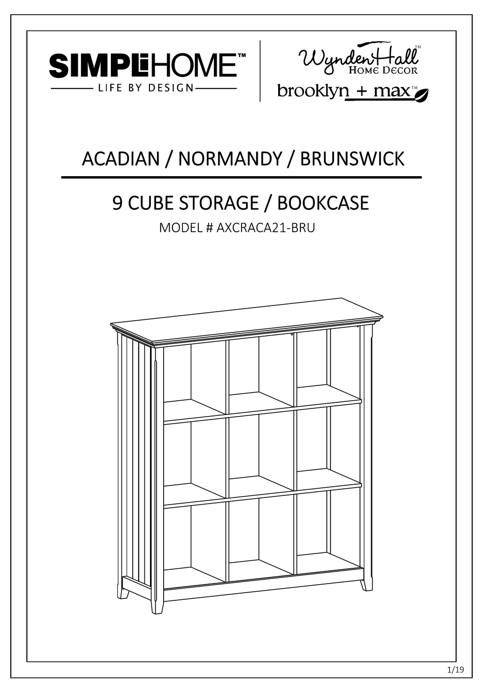 SIMPLI HOME WYNDENHALL BROOKLYN+MAX AXCRACA21-BRU MANUAL Pdf Download | ManualsLib