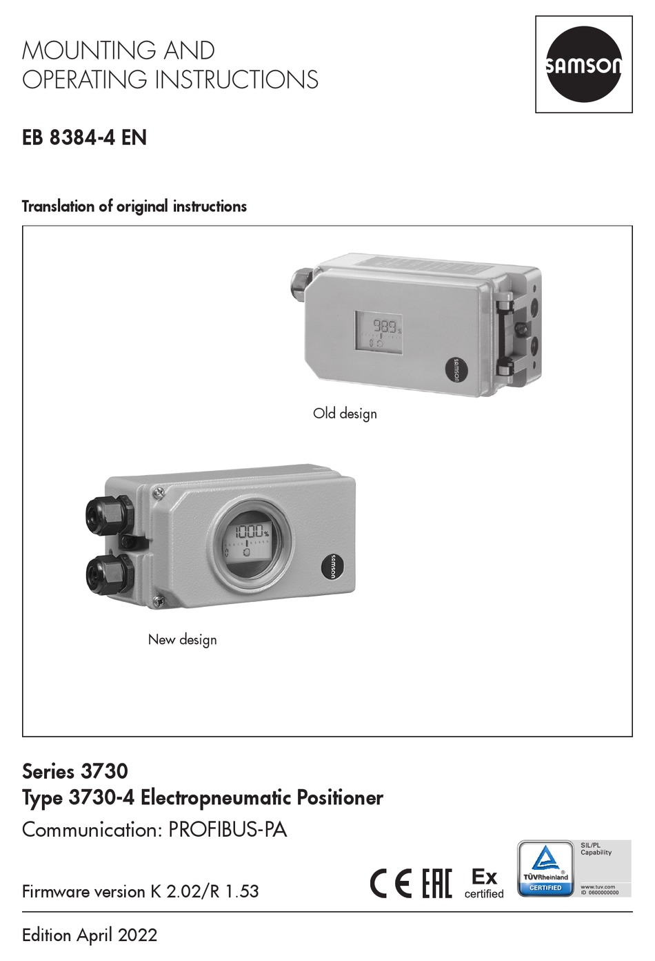SAMSON 3730 SERIES MOUNTING AND OPERATING INSTRUCTIONS Pdf Download ...