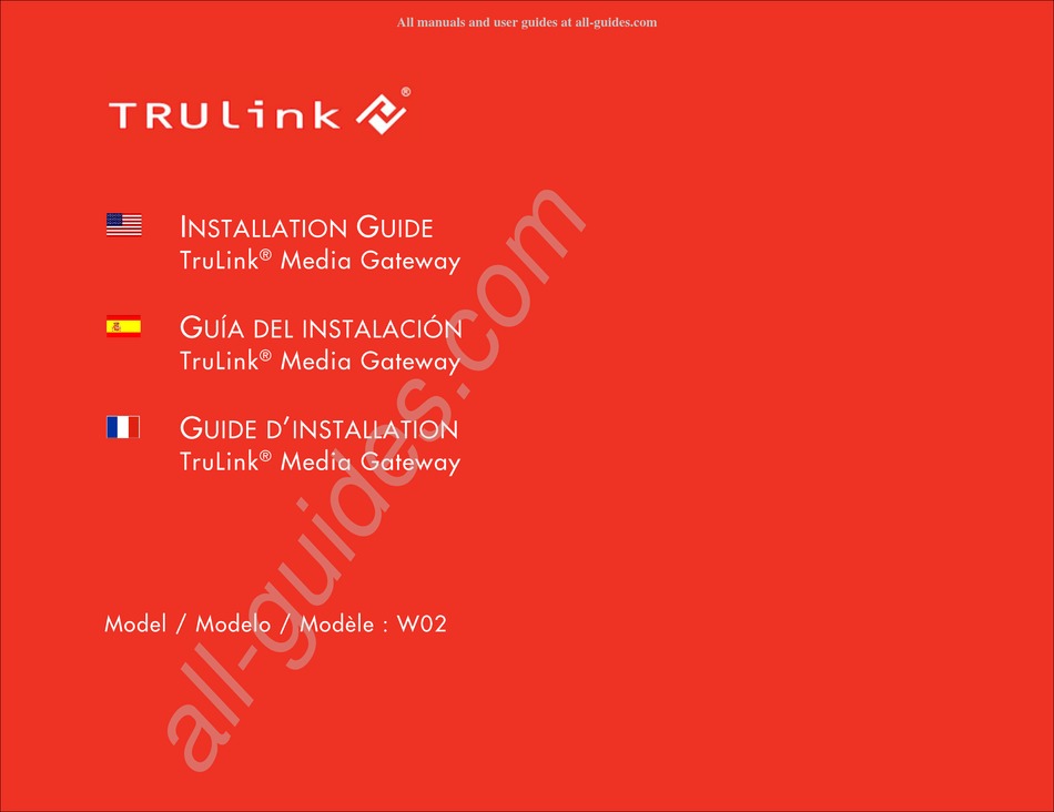TRULINK W02 INSTALLATION MANUAL Pdf Download | ManualsLib