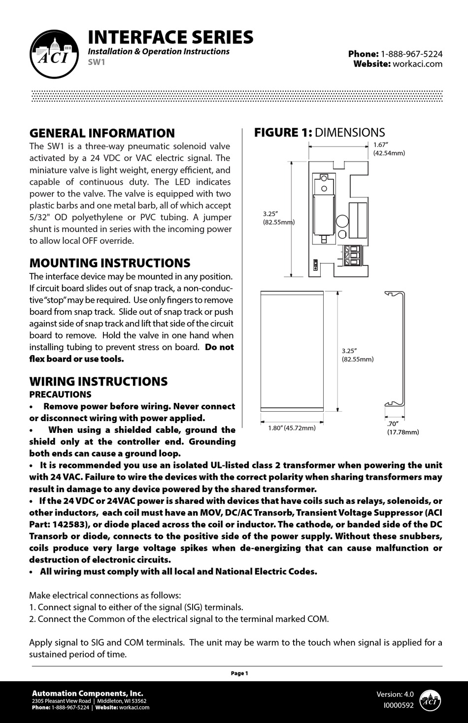 ACI INTERFACE SERIES INSTALLATION & OPERATION INSTRUCTIONS Pdf Download ...