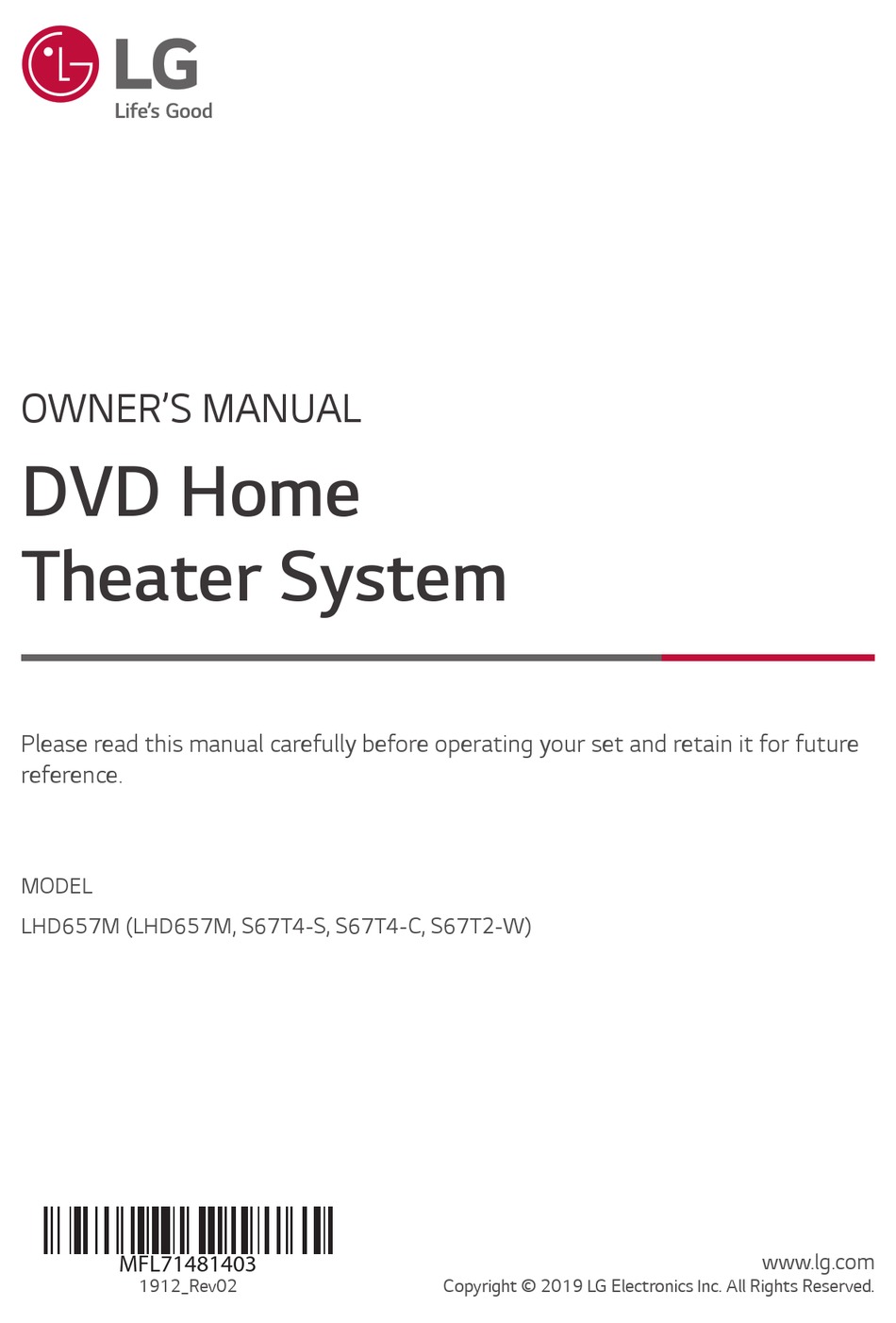 LG S67T4-S OWNER'S MANUAL Pdf Download | ManualsLib
