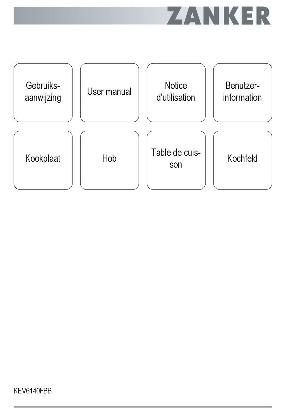 ZANKER KEV6140FBB USER MANUAL Pdf Download | ManualsLib
